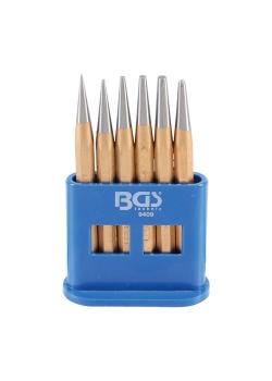 Piercing punch / centre punch set - 6 pieces - length 120 mm - size 1 ...