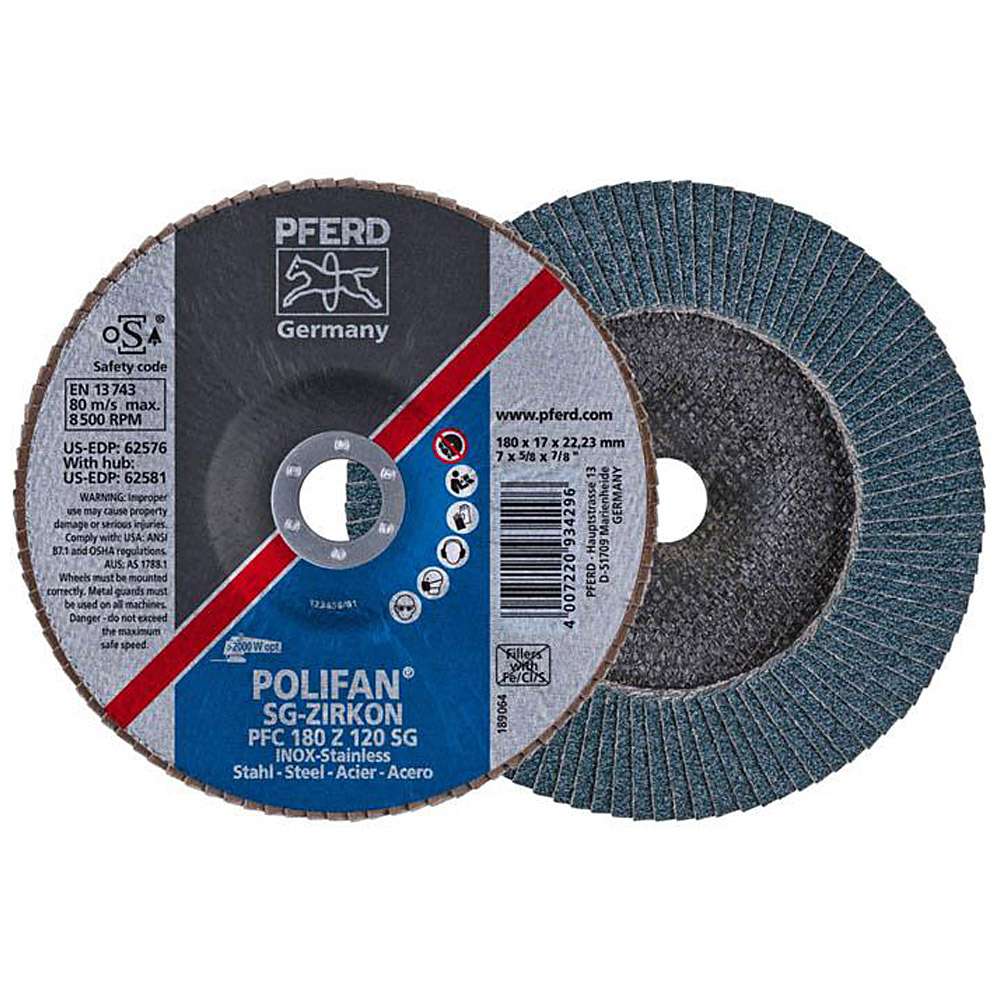 Fan grinding wheel - PFERD POLIFAN® - for steel / INOX - conical high ...